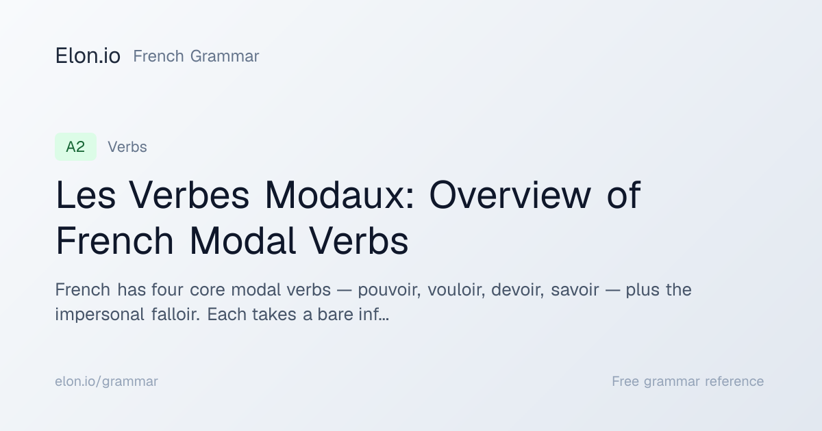 Les Verbes Modaux: Overview of French Modal Verbs | French Grammar ...